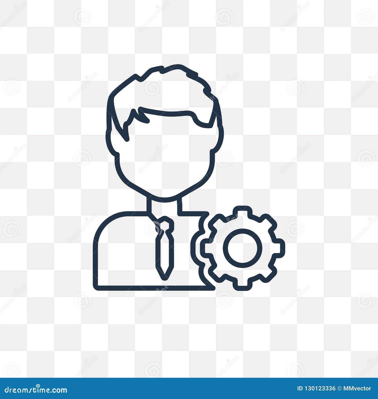 Manager Vector Icon Isolated on Transparent Background, Linear M Stock ...
