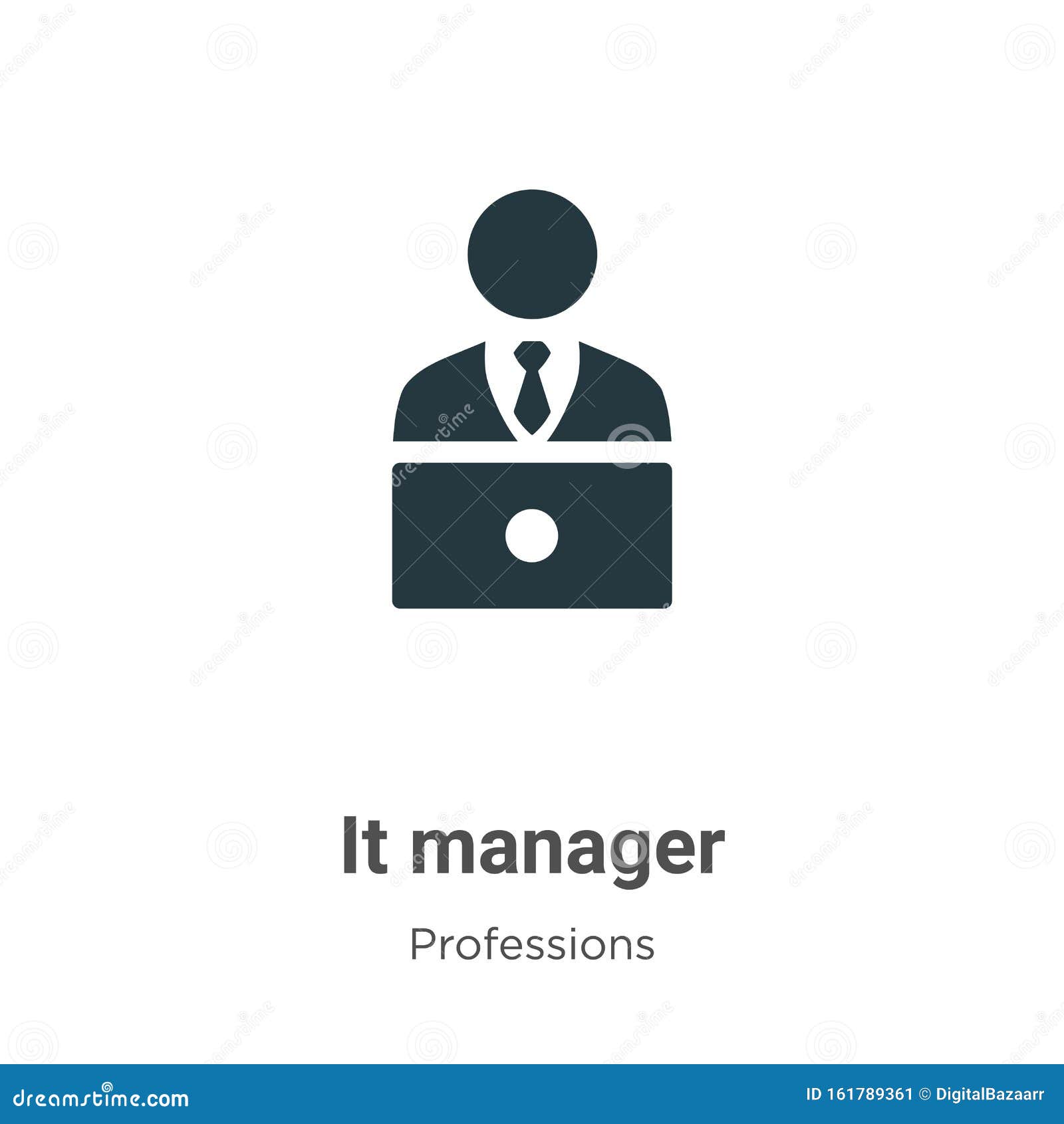 It Manager Vector Icon on White Background. Flat Vector it Manager Icon ...