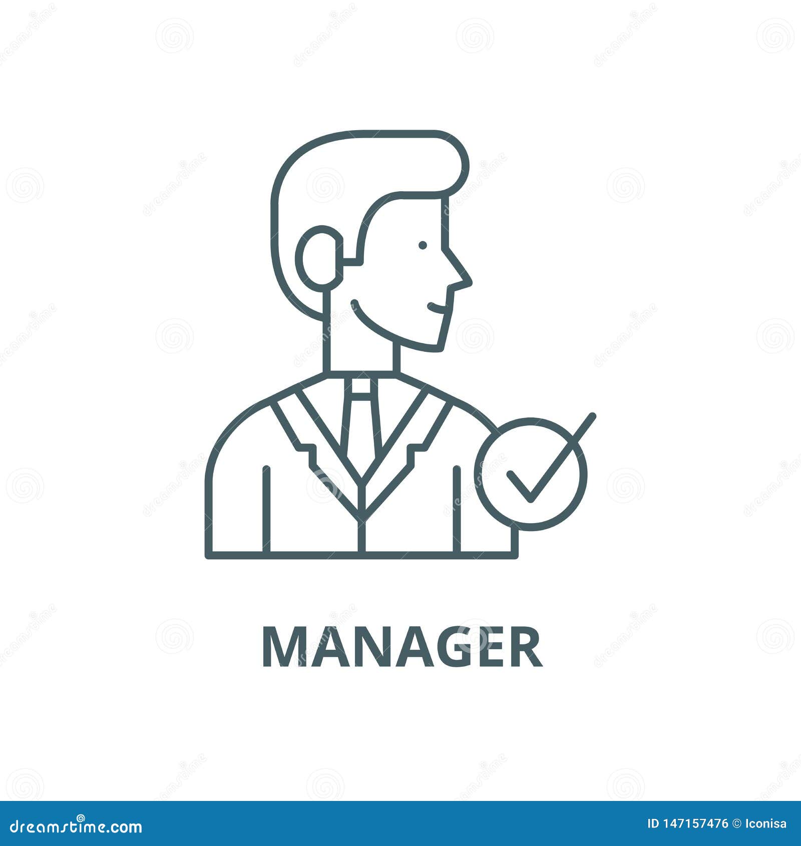 Manager Vector Line Icon, Linear Concept, Outline Sign, Symbol Stock ...