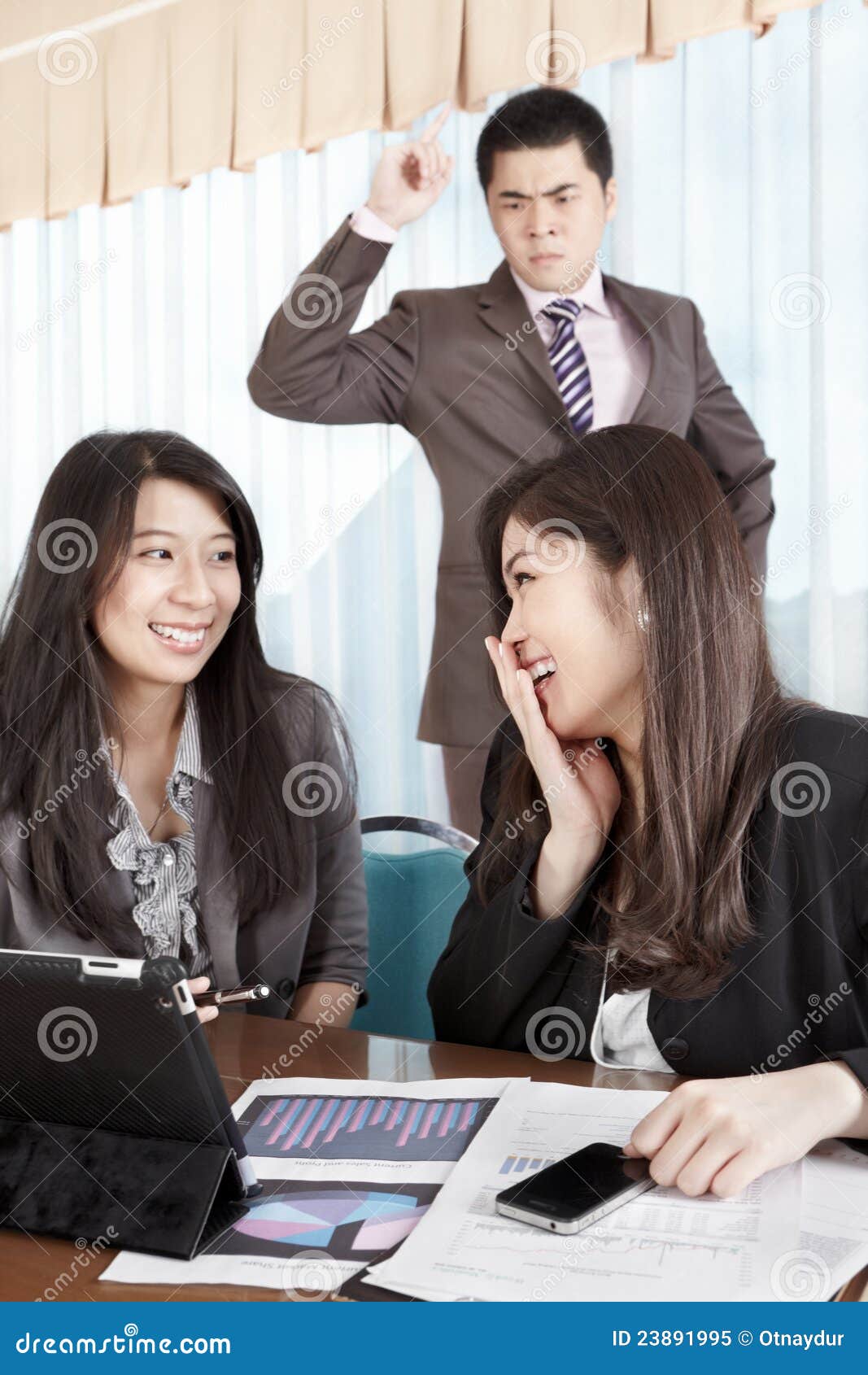 Manager Watching His Subordinate with Anger Stock Image - Image of ...