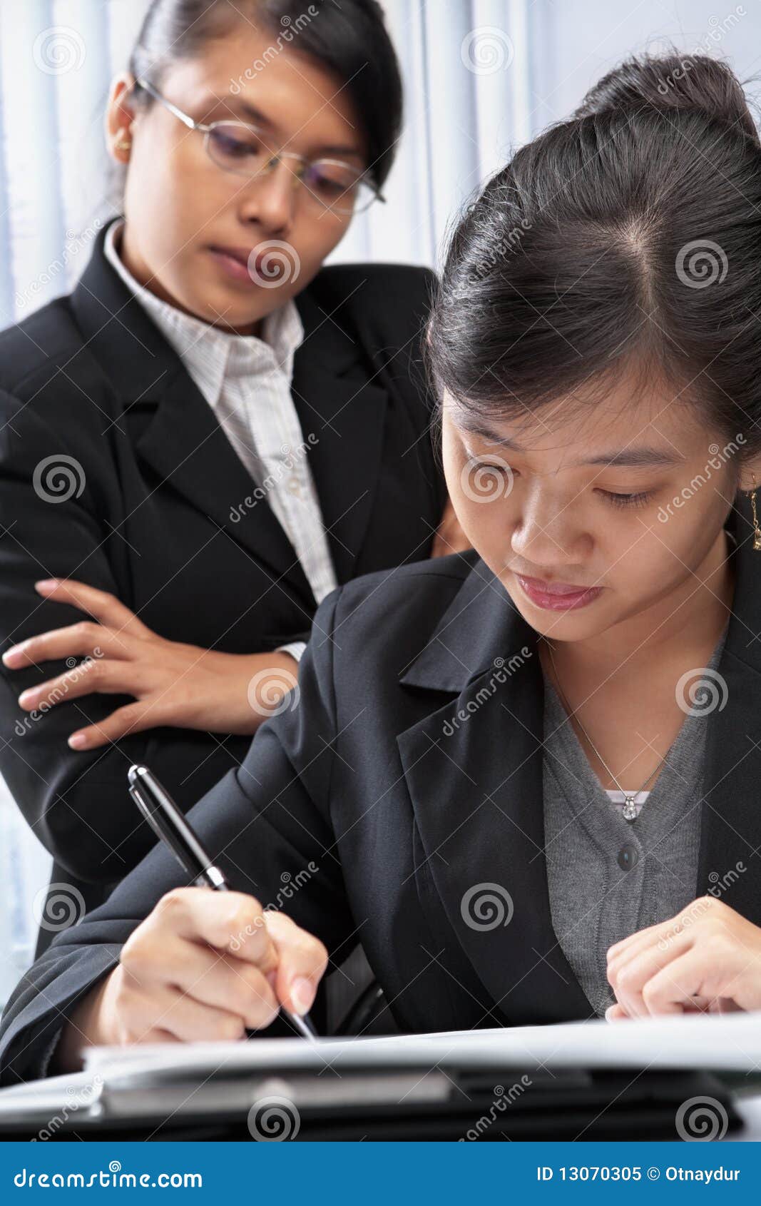 Manager Watching Trainee Working Stock Image - Image of looking ...