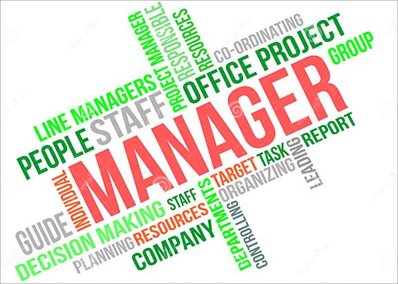MANAGER - word cloud stock illustration. Illustration of departments ...