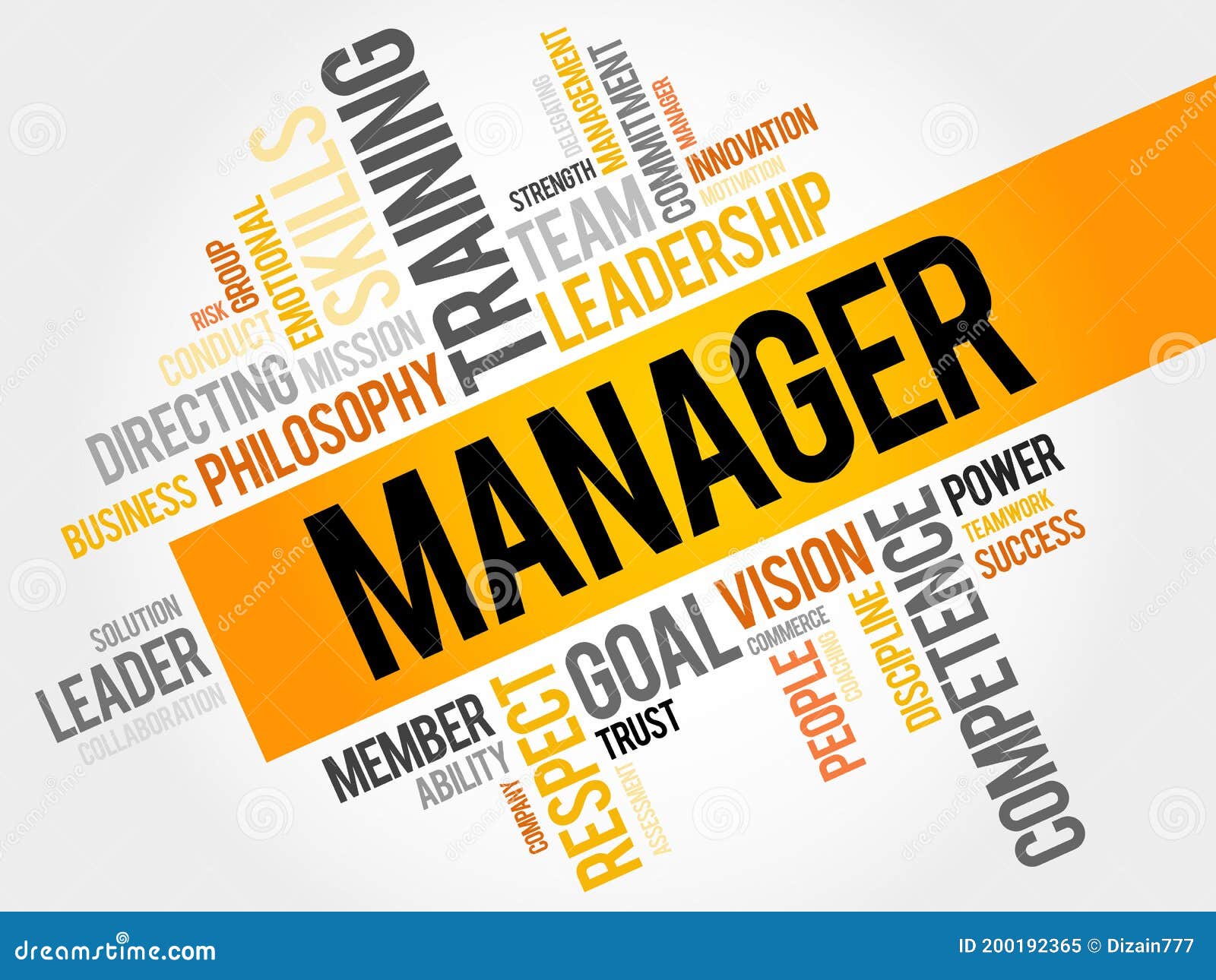 MANAGER word cloud stock illustration. Illustration of power - 200192365