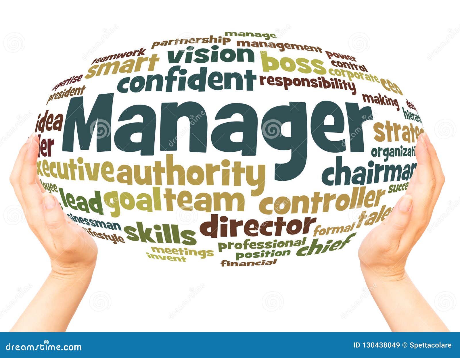 Manager Word Cloud Hand Sphere Concept Stock Illustration ...