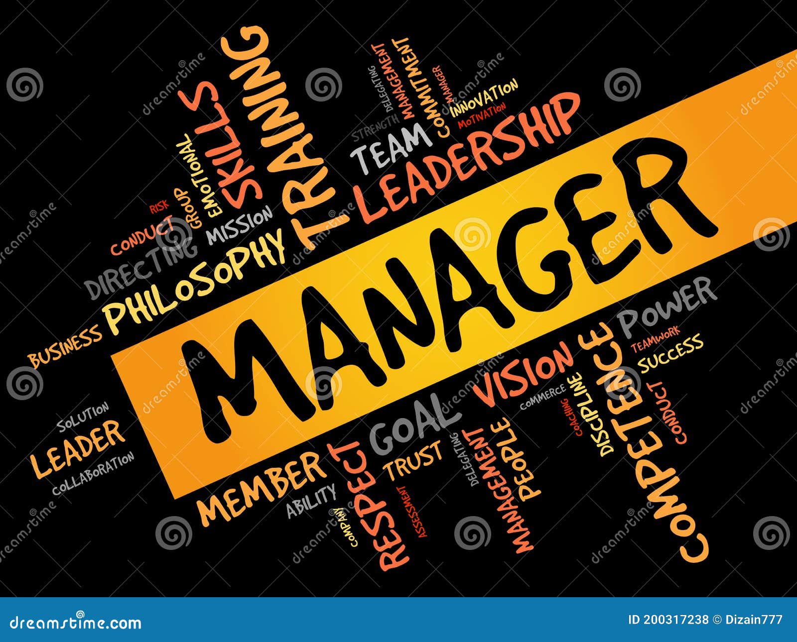 MANAGER word cloud stock illustration. Illustration of authority ...