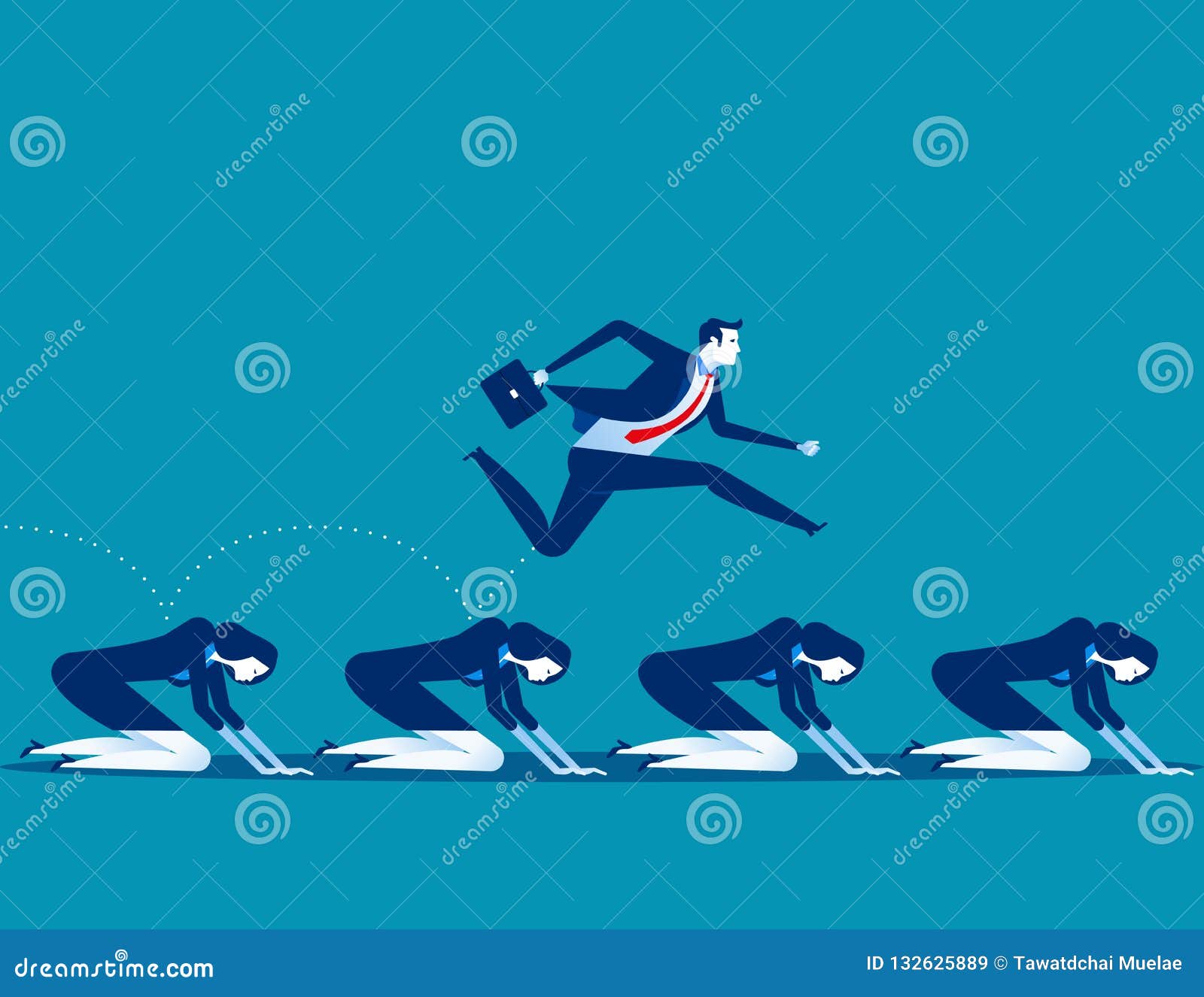 Manager Work on the Hardship of Other. Concept Business Vector I Stock ...