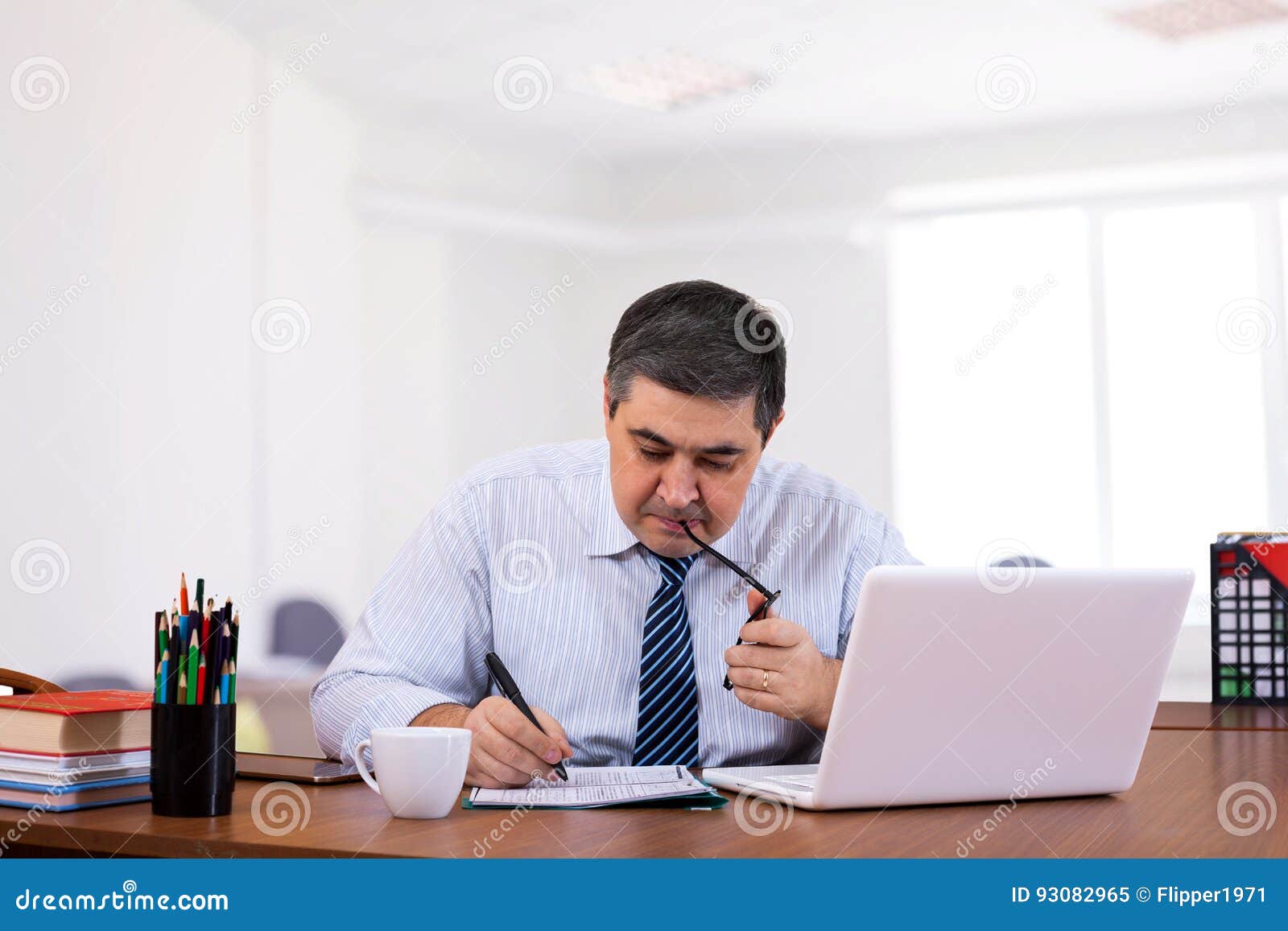 Manager at Work in the Office Stock Image - Image of indoors ...