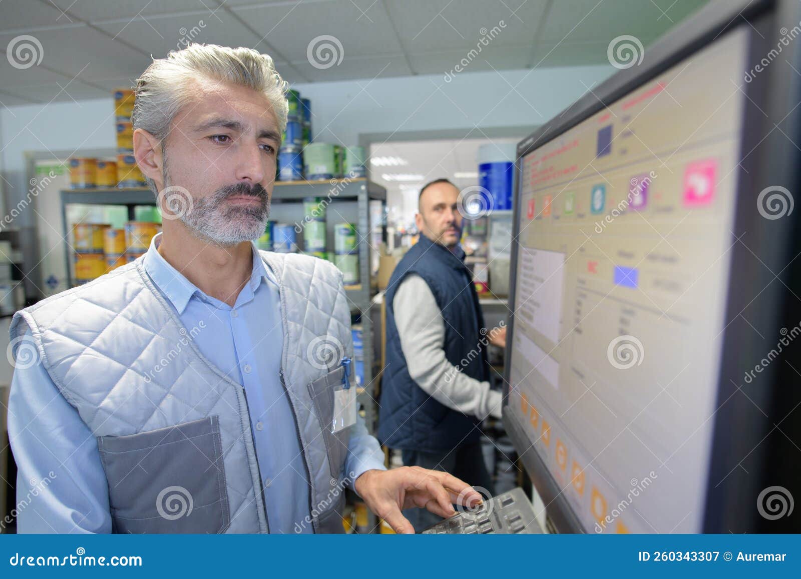 Manager at Work in on-site Office Warehouse Stock Image - Image of ...
