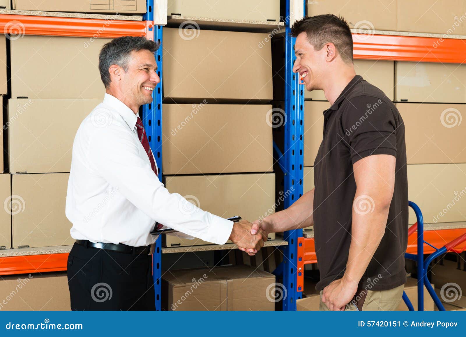 Manager and Worker Shaking Hands Stock Image - Image of dispatch ...