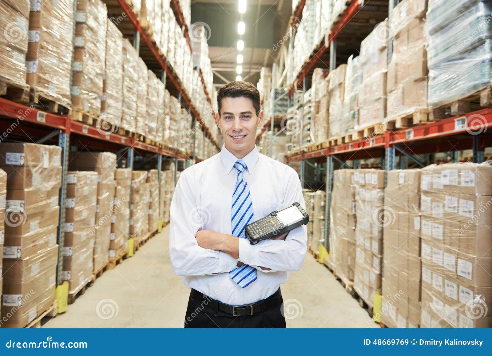 Manager Worker in Warehouse Stock Image - Image of parcel, company ...