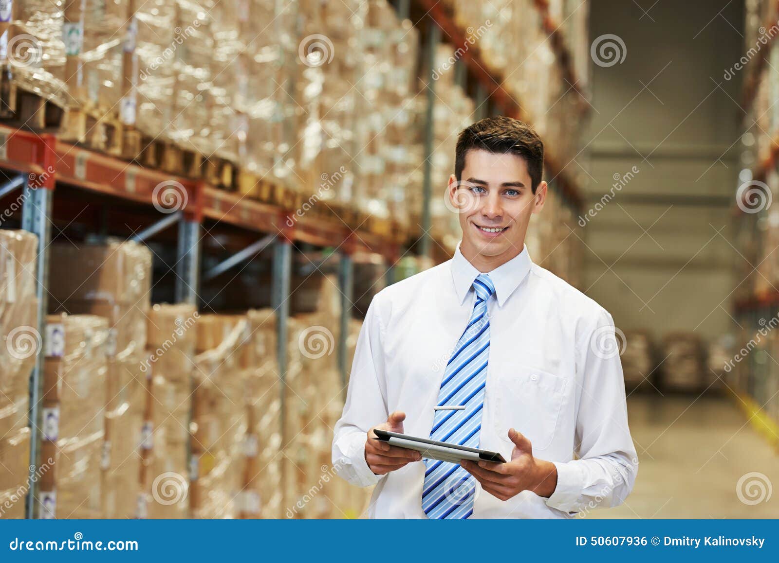 Manager Worker in Warehouse Stock Photo - Image of executive ...