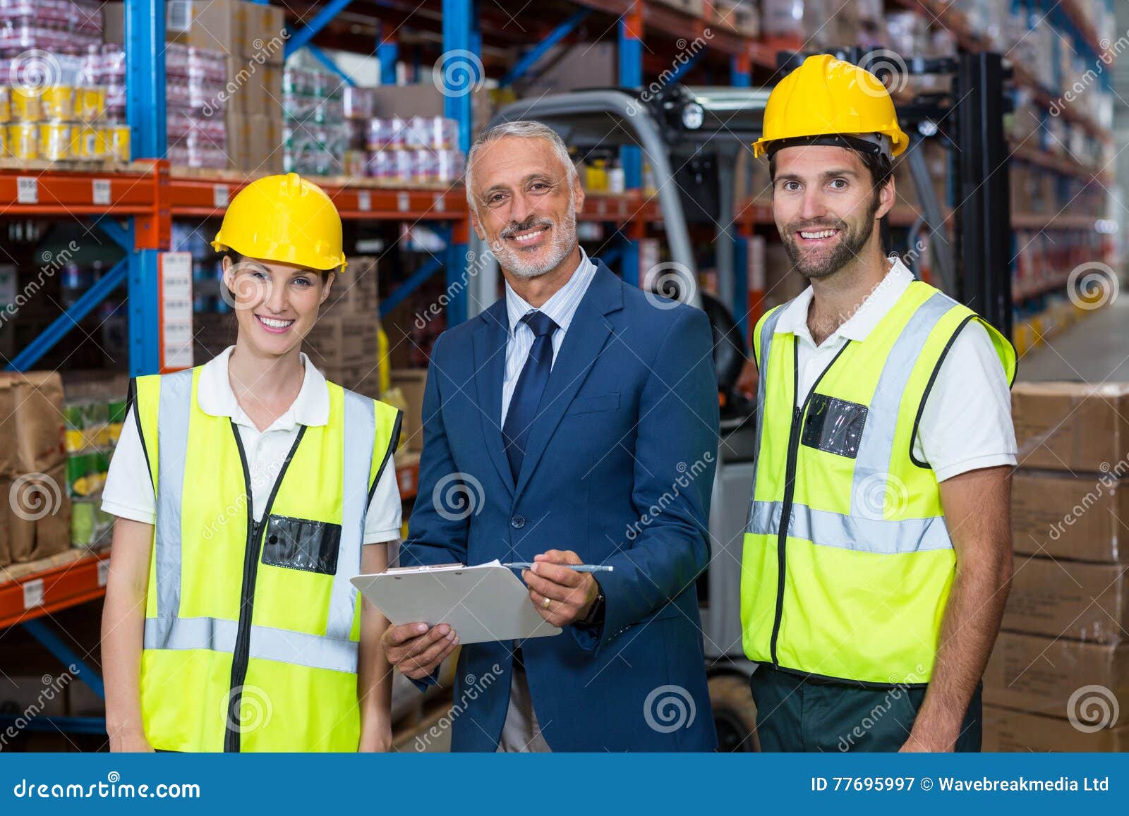 Manager and Workers are Posing and Looking the Camera Stock Image ...