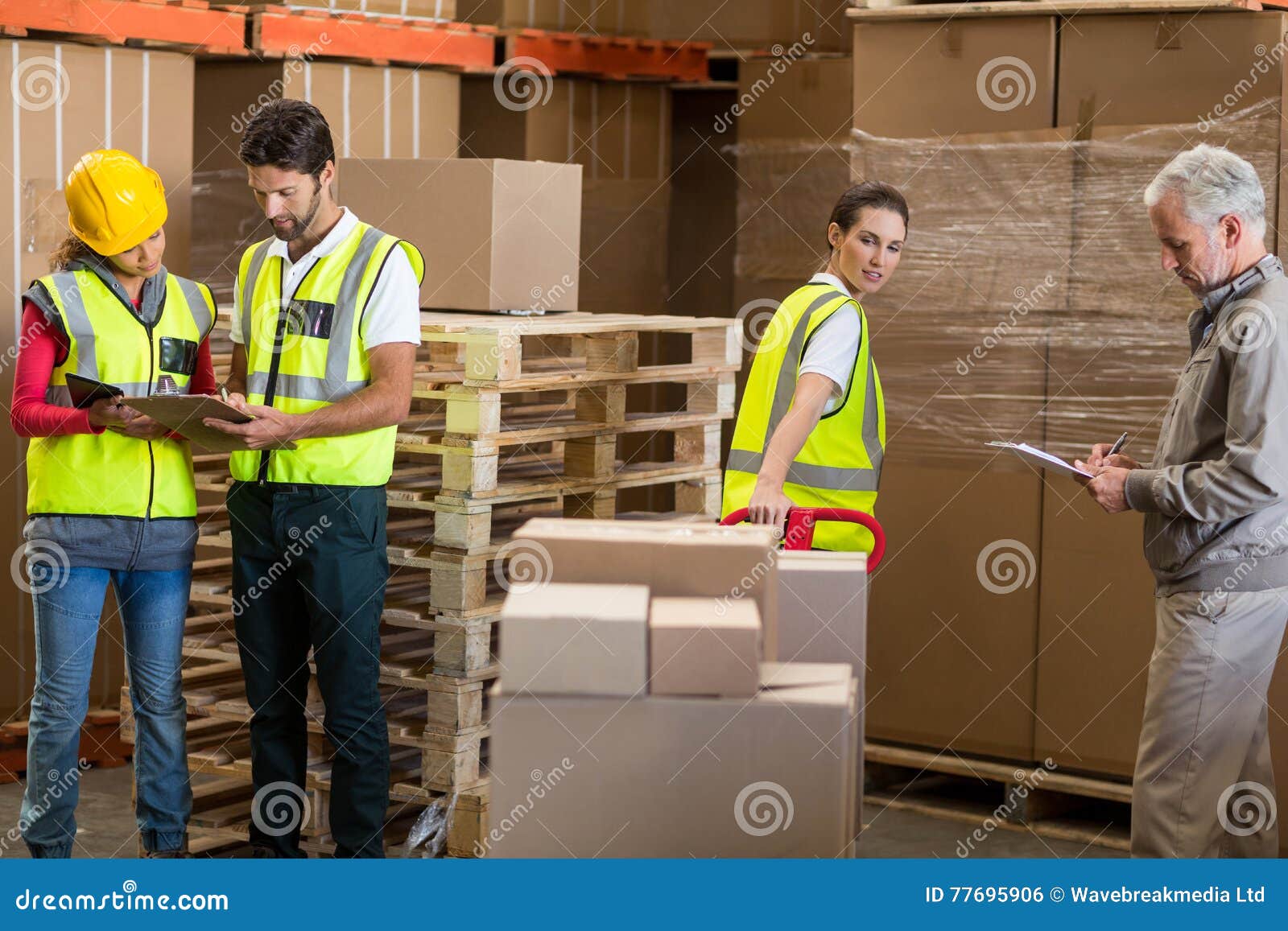 Manager and Workers are Working Stock Photo - Image of delivery, goods ...