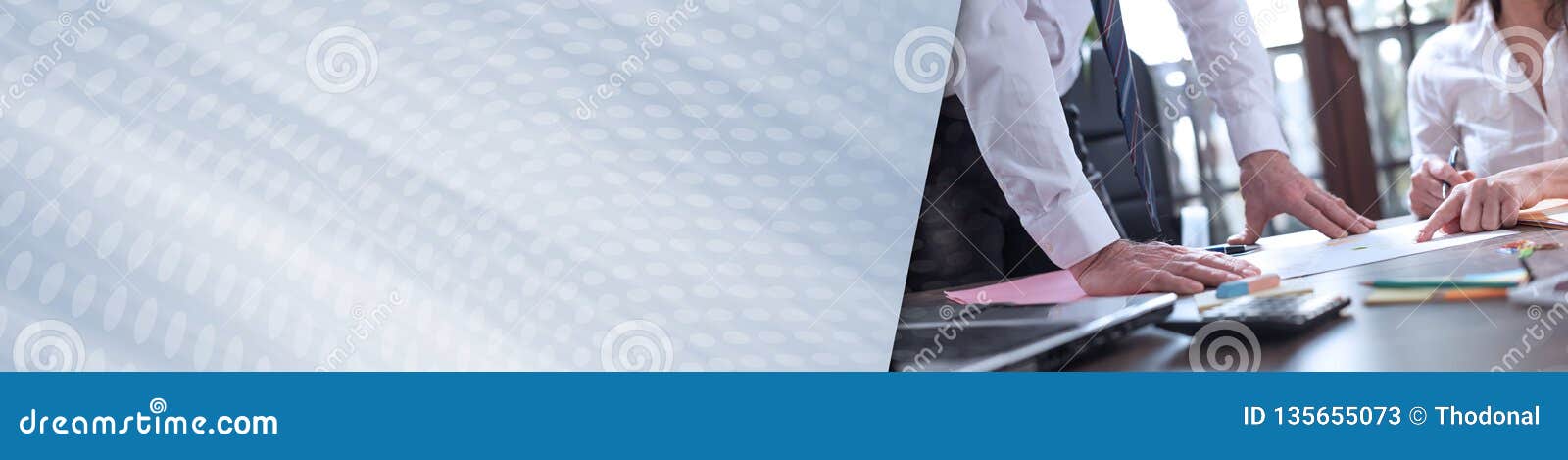 Manager Working with Executive Assistant. Panoramic Banner Stock Image ...