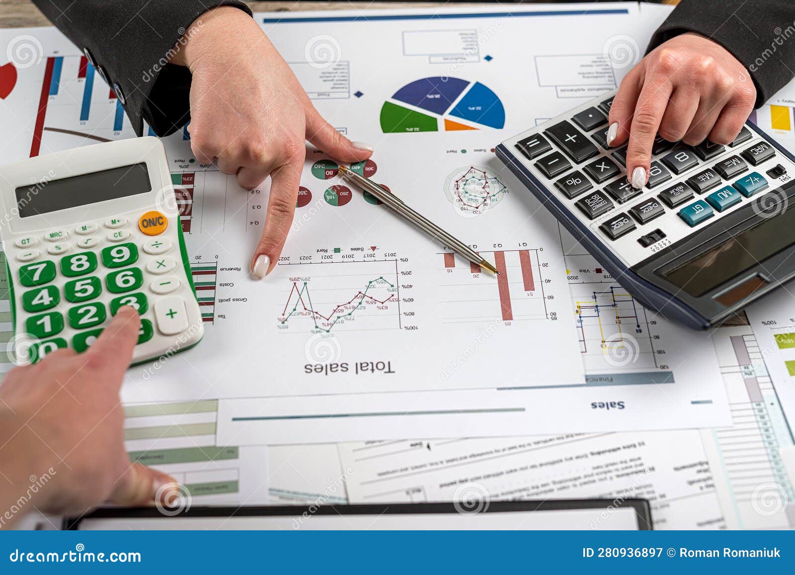 Manager Working with Finance Charts Graph and Doing Annual Analytic ...