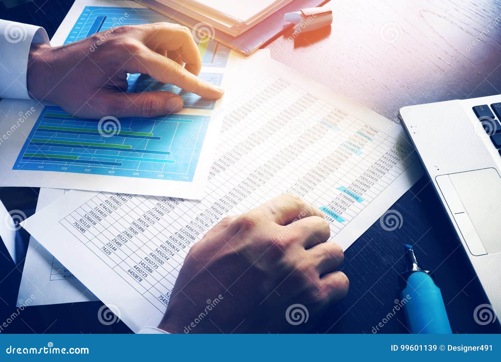 Manager Working with Financial Documents. Stock Image - Image of ...