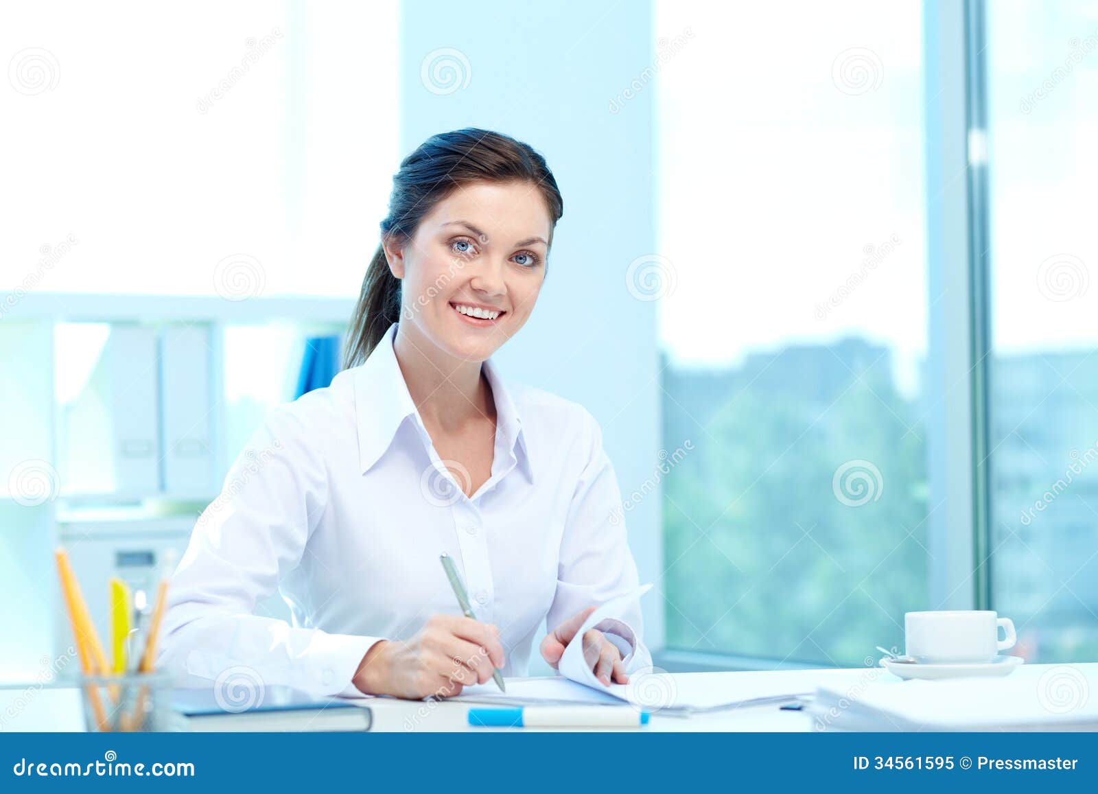 Manager at workplace stock image. Image of indoor, intern - 34561595