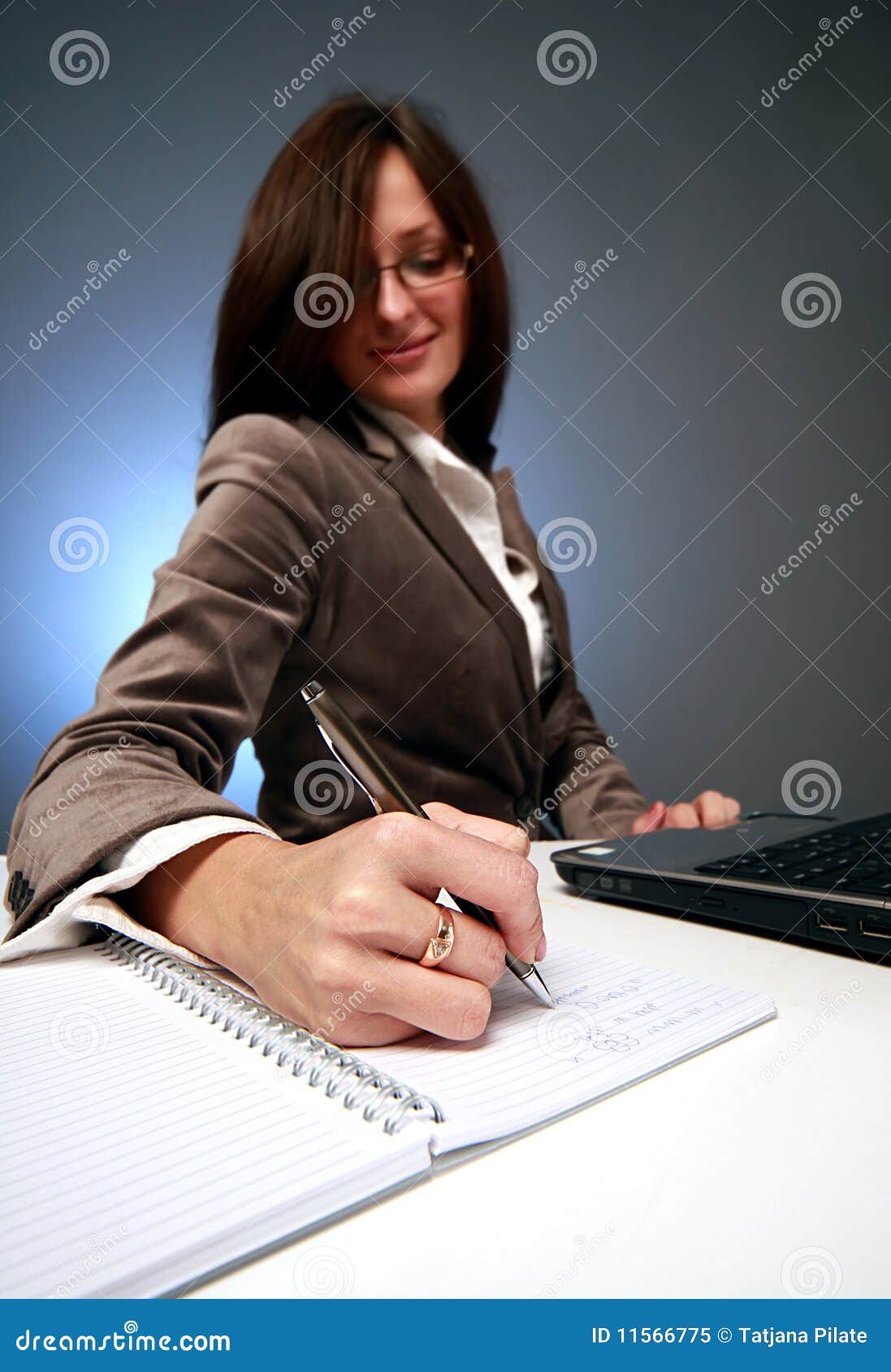 Manager writing stock image. Image of female, looking - 11566775