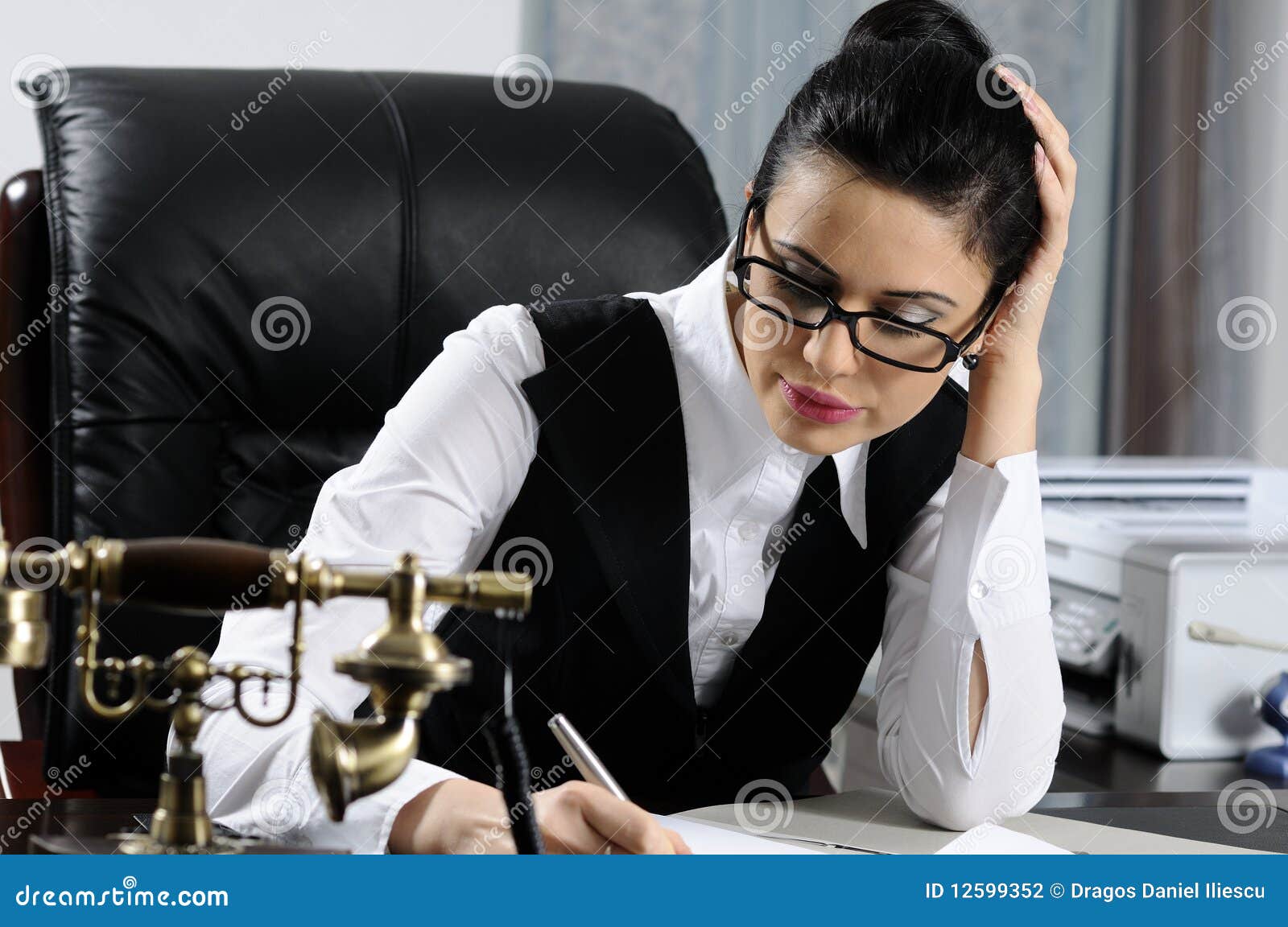 Manager writing stock photo. Image of listening, chair - 12599352