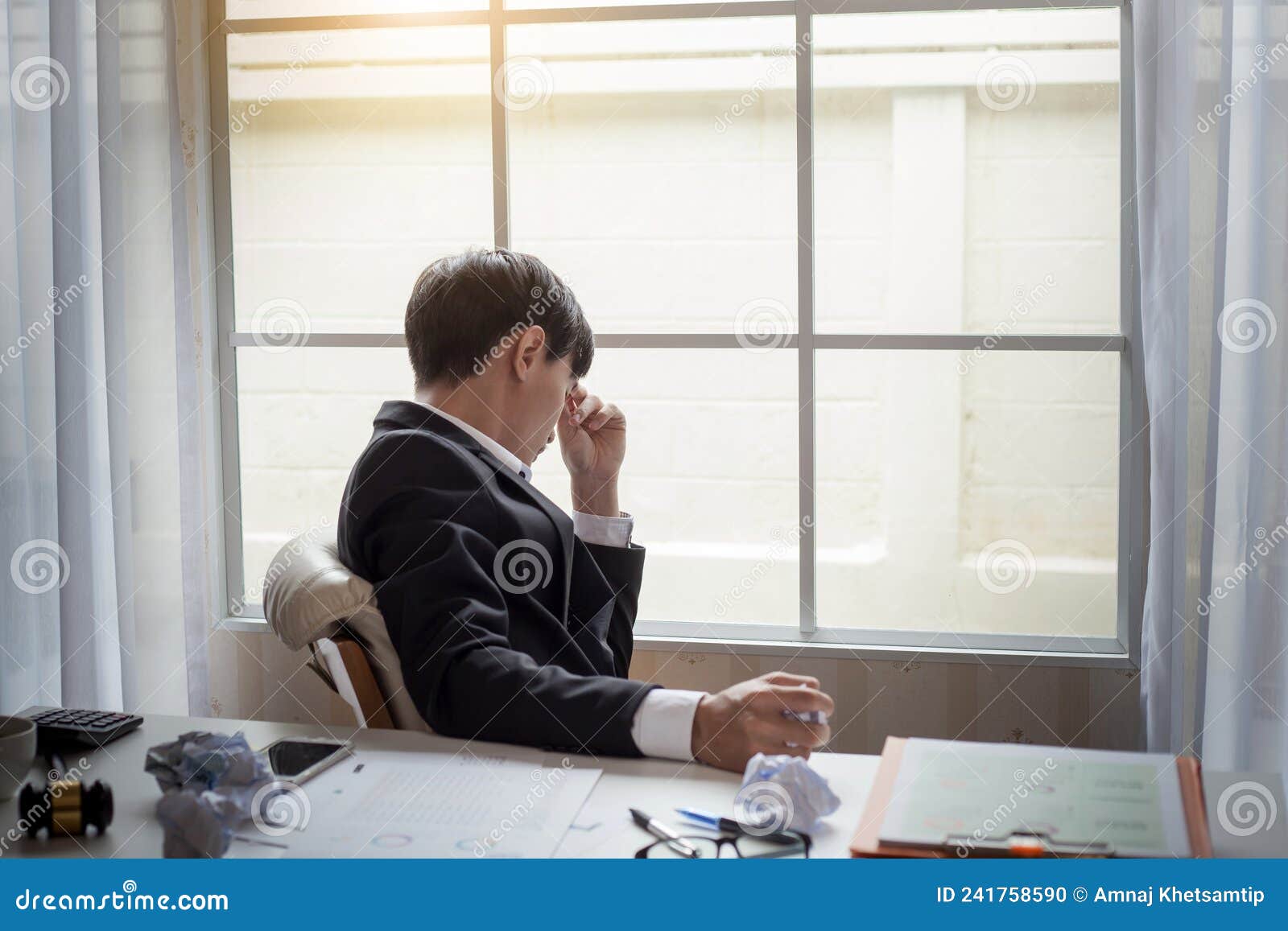 Manager Young Men Stress from Work Stock Photo - Image of problems ...