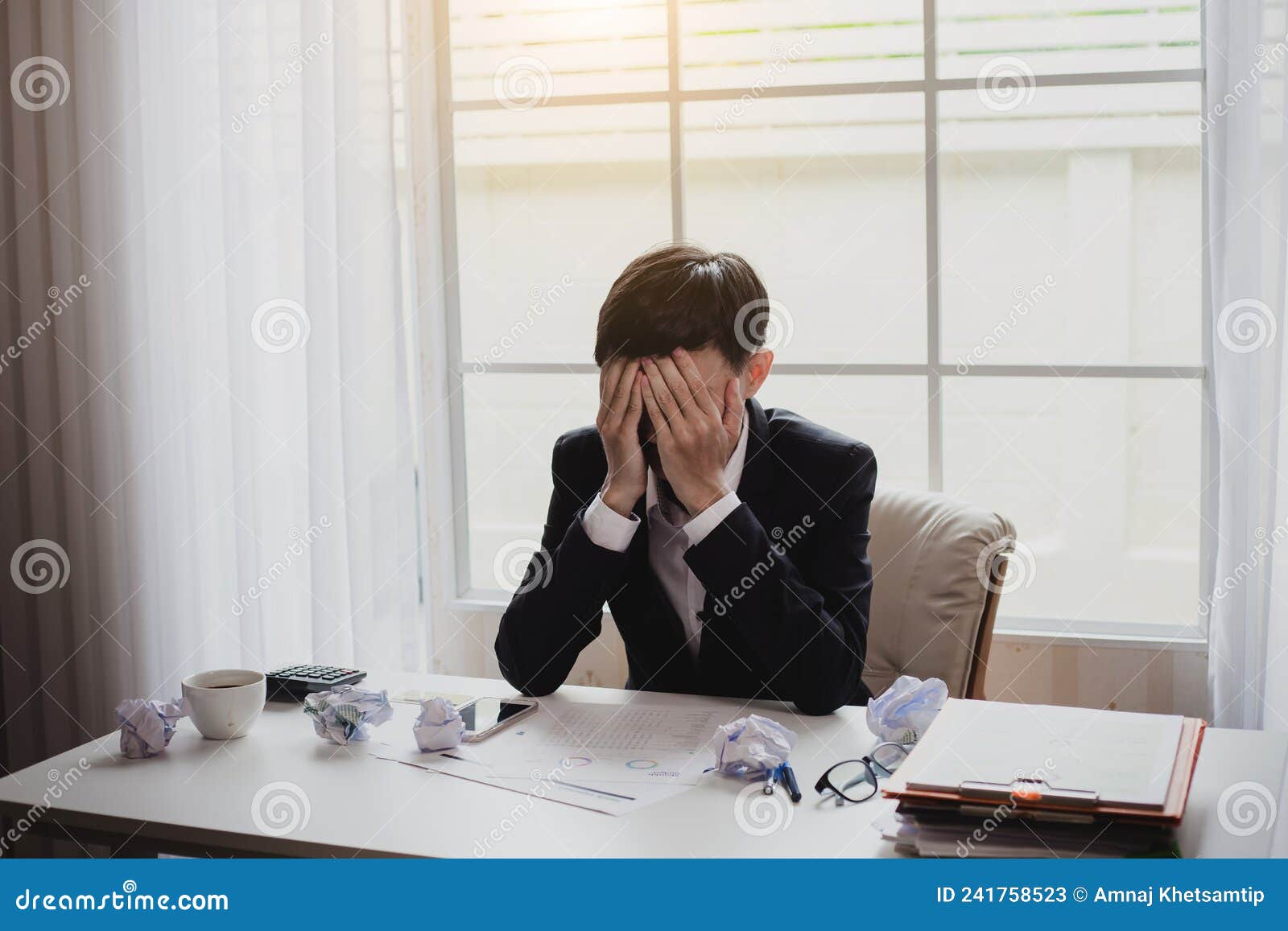 Manager Young Men Stress from Work Stock Image - Image of businessman ...
