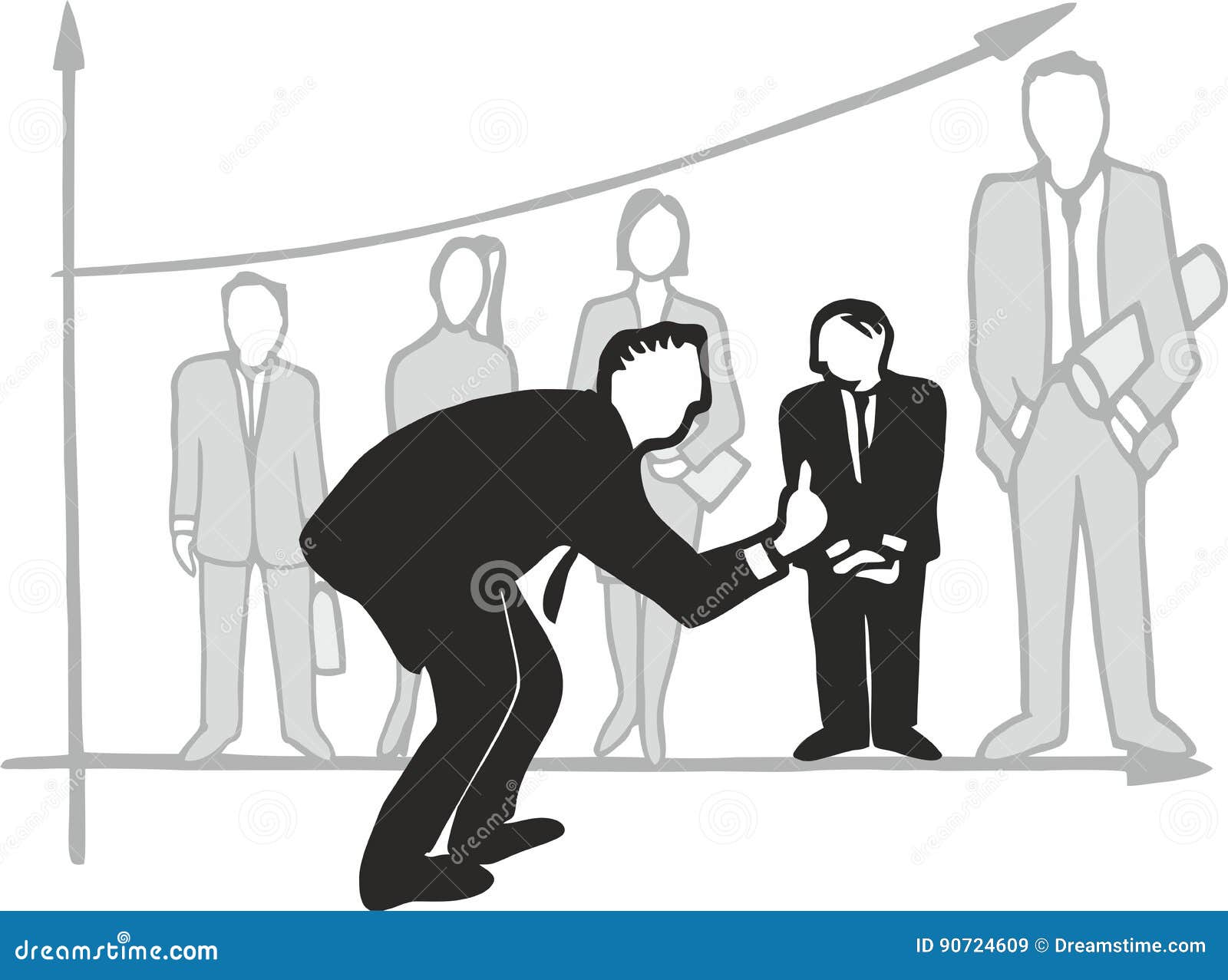 Manager Instructing The Cashier At Counter. Vector Illustration ...