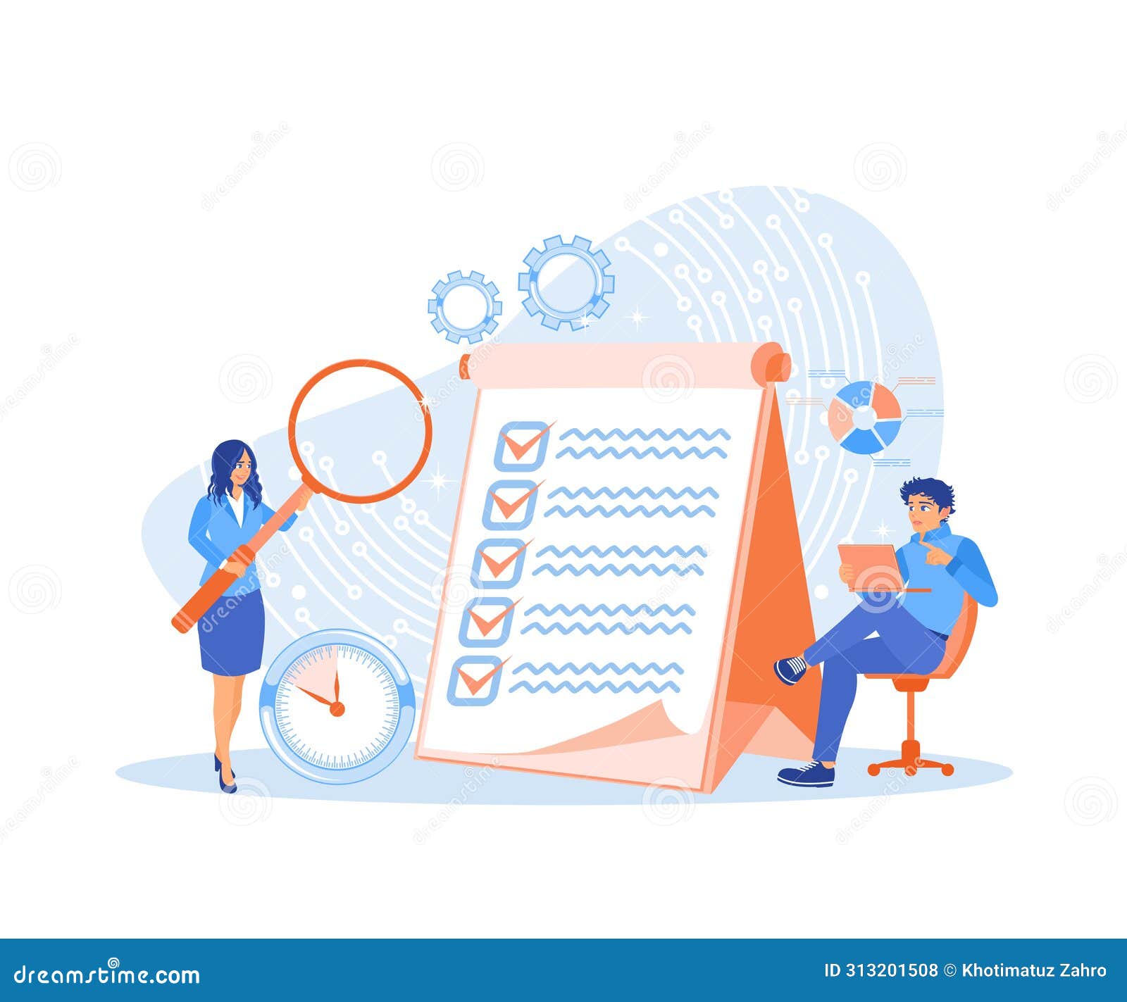 Managers and Assistants Analyze Teamwork. Complete Work on Time Stock ...