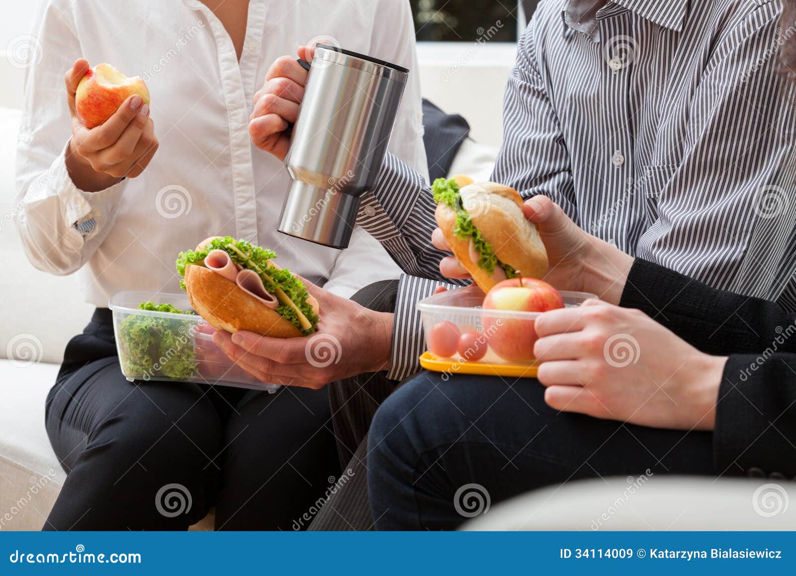 Managers Eating Meal Together Stock Image - Image of snack, lunch: 34114009
