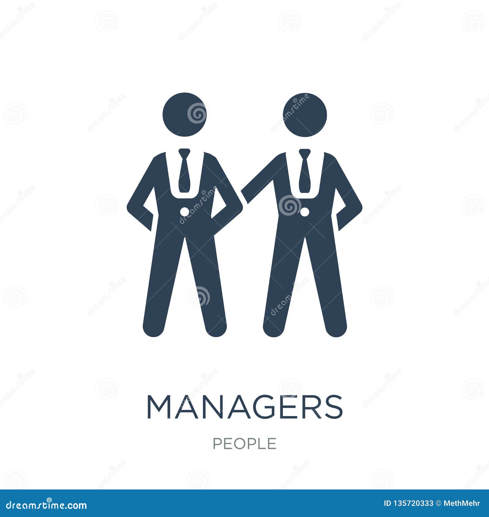 Managers Icon in Trendy Design Style. Managers Icon Isolated on White ...