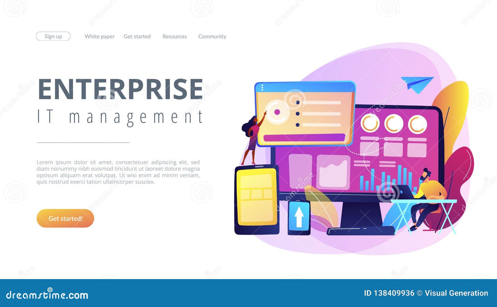 IT Manager On ERP Enterprise Resource Planning Screen With Business ...