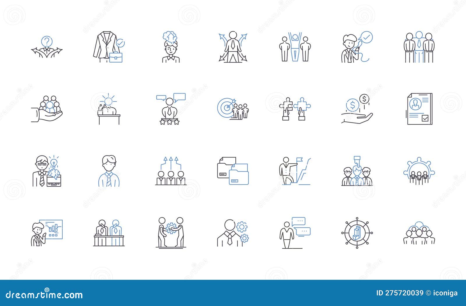 Managers Line Icons Collection. Authority, Leadership, Responsibility ...