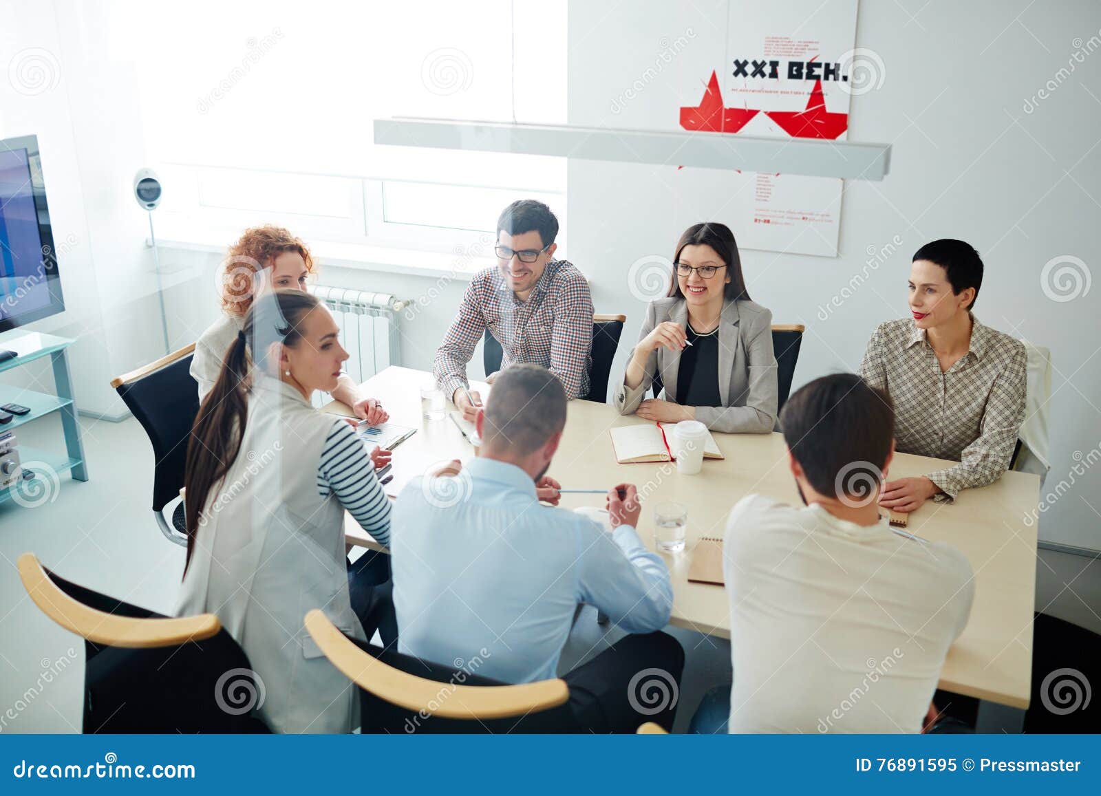 Managers at meeting stock image. Image of handsome, businesswoman ...