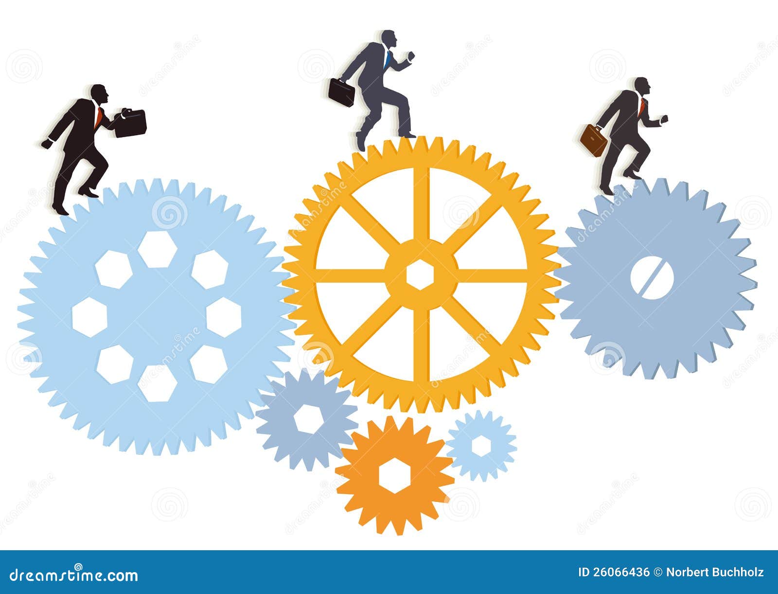 Set Businesspeople With Cog Wheels Target And Sand Clock Professional ...