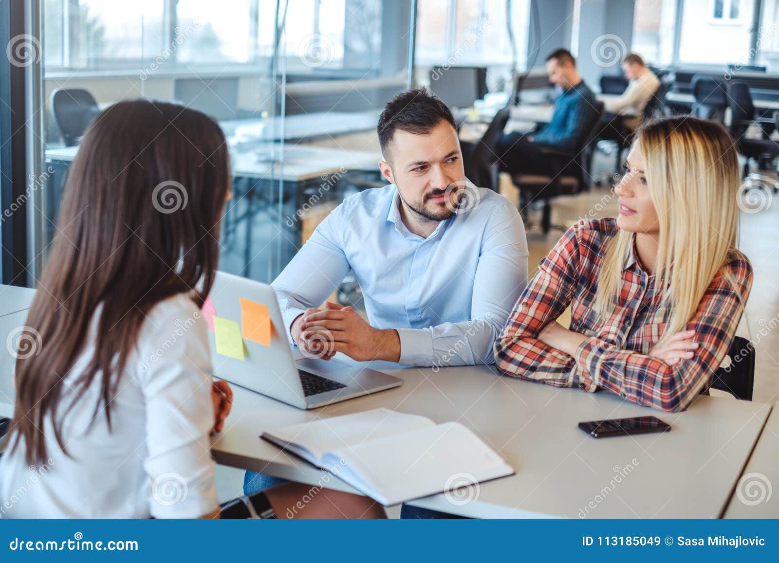 Managers Smiling while Interviewing Female Candidate Stock Image ...