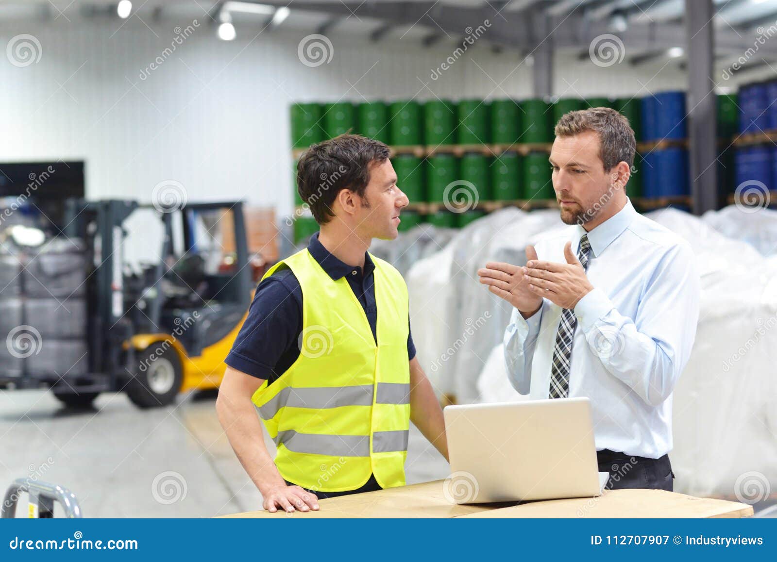 Employees In Logistics Company Shipping Containers Stock Image ...