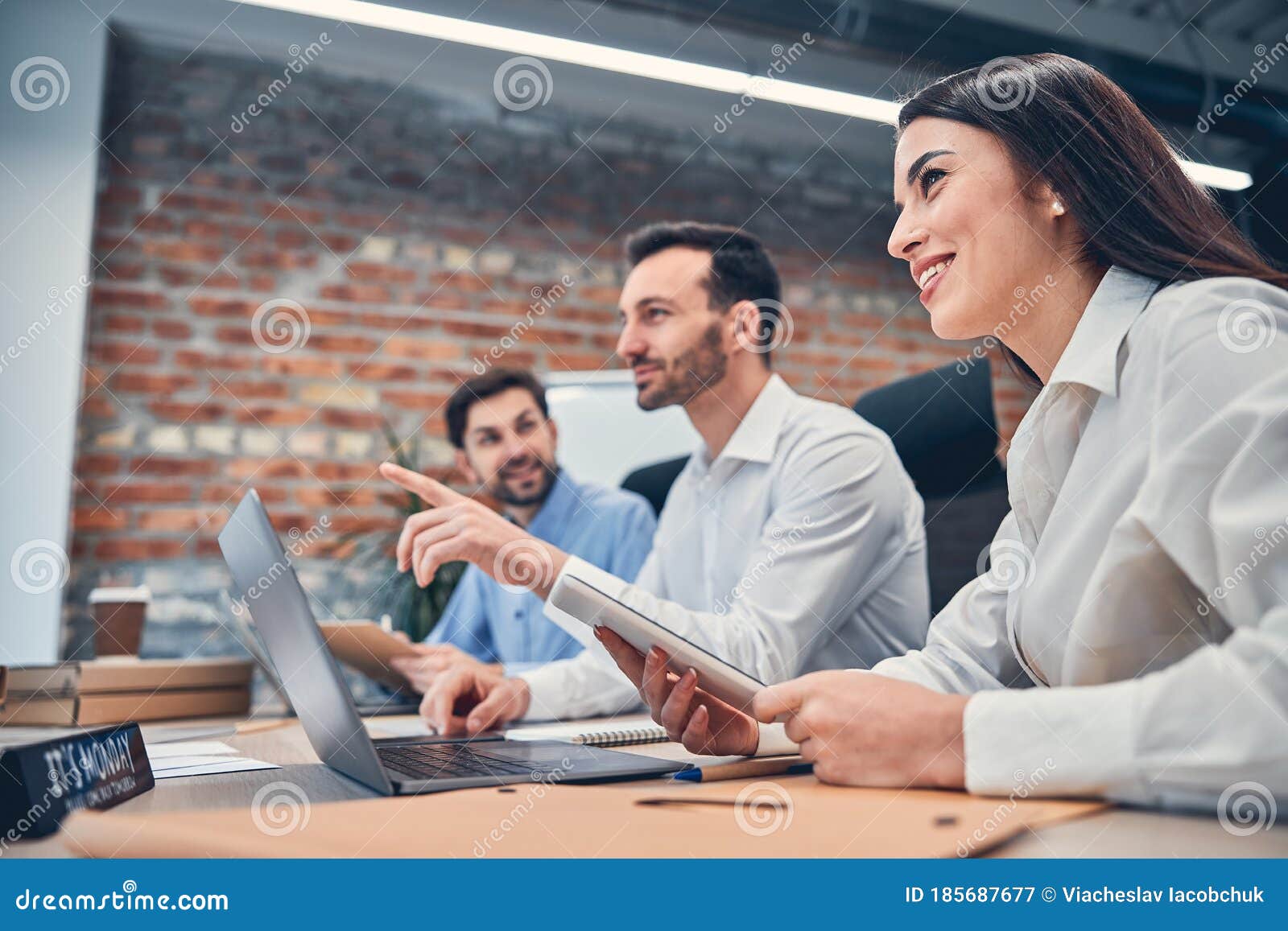 Managers are Working in Meeting Room Together Stock Image - Image of ...