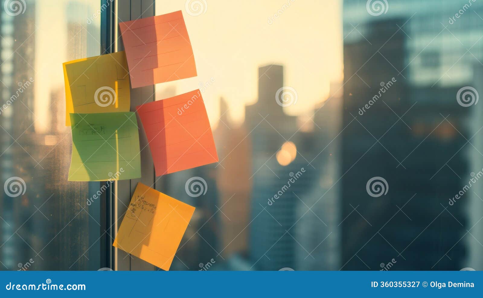 Managing Chaos with Sticky Notes on a Window Stock Image - Image of ...