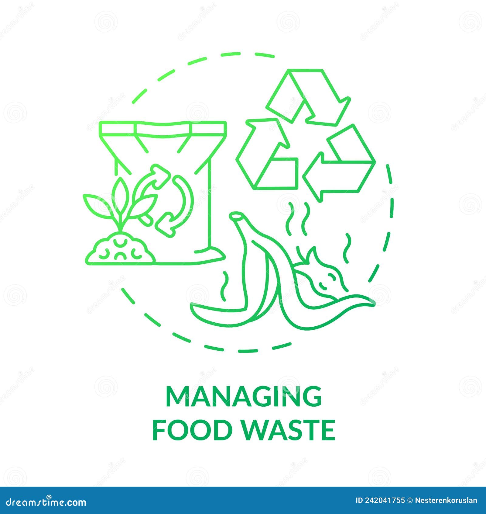 Managing Food Waste Green Gradient Concept Icon Stock Vector ... Managing Food Waste Green Gradient Concept Icon Stock Vector ...