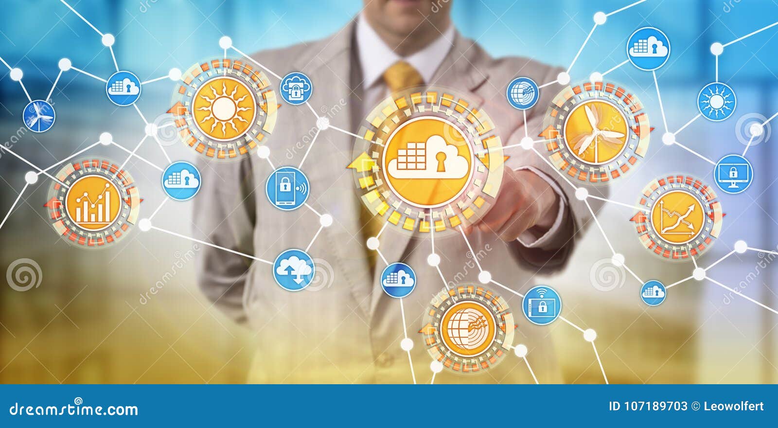 Managing Renewable Energy Via Cloud Container Stock Image - Image of ...