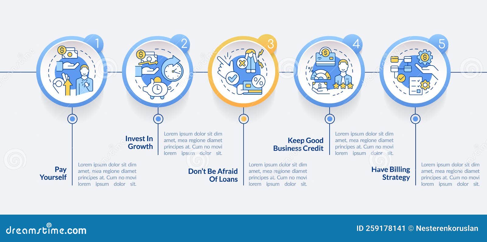Managing Small Business Finances Tips Circle Infographic Template Stock ...