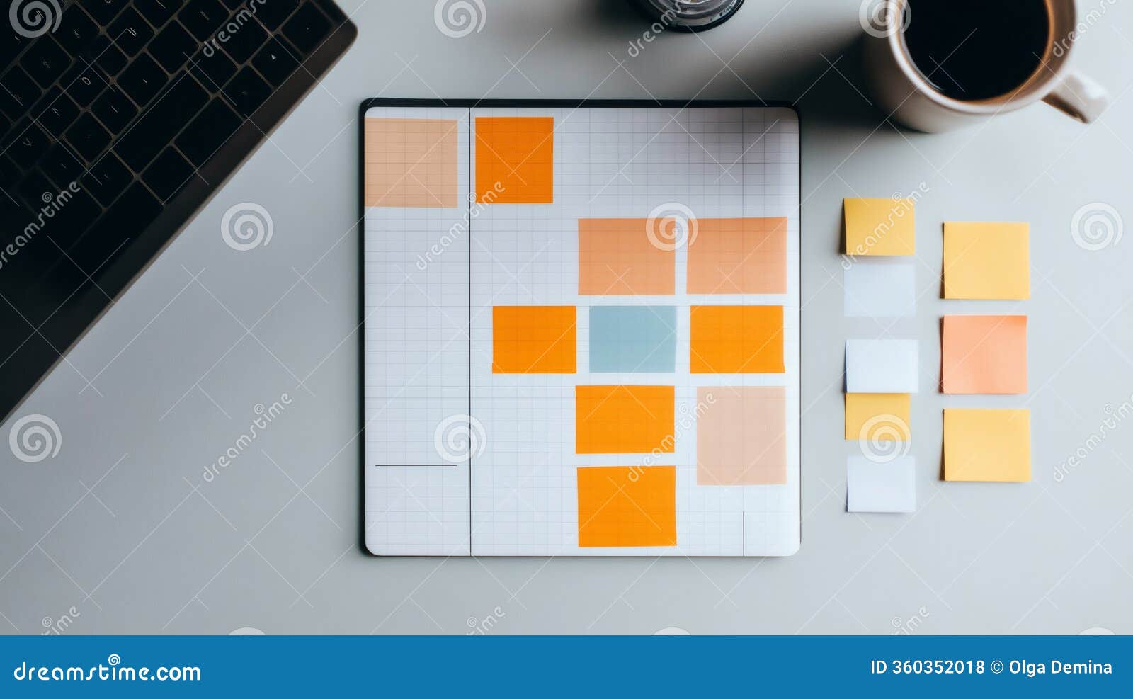 Managing Tasks with Sticky Notes and Coffee Stock Photo - Image of ...