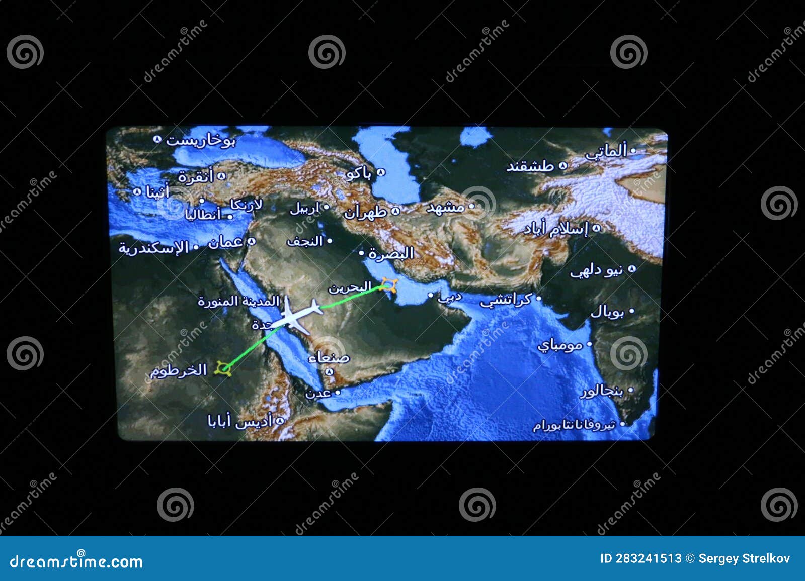 Manama / Bahrain - 07 Mar 2017: Map of the Plane Editorial Stock Photo ...