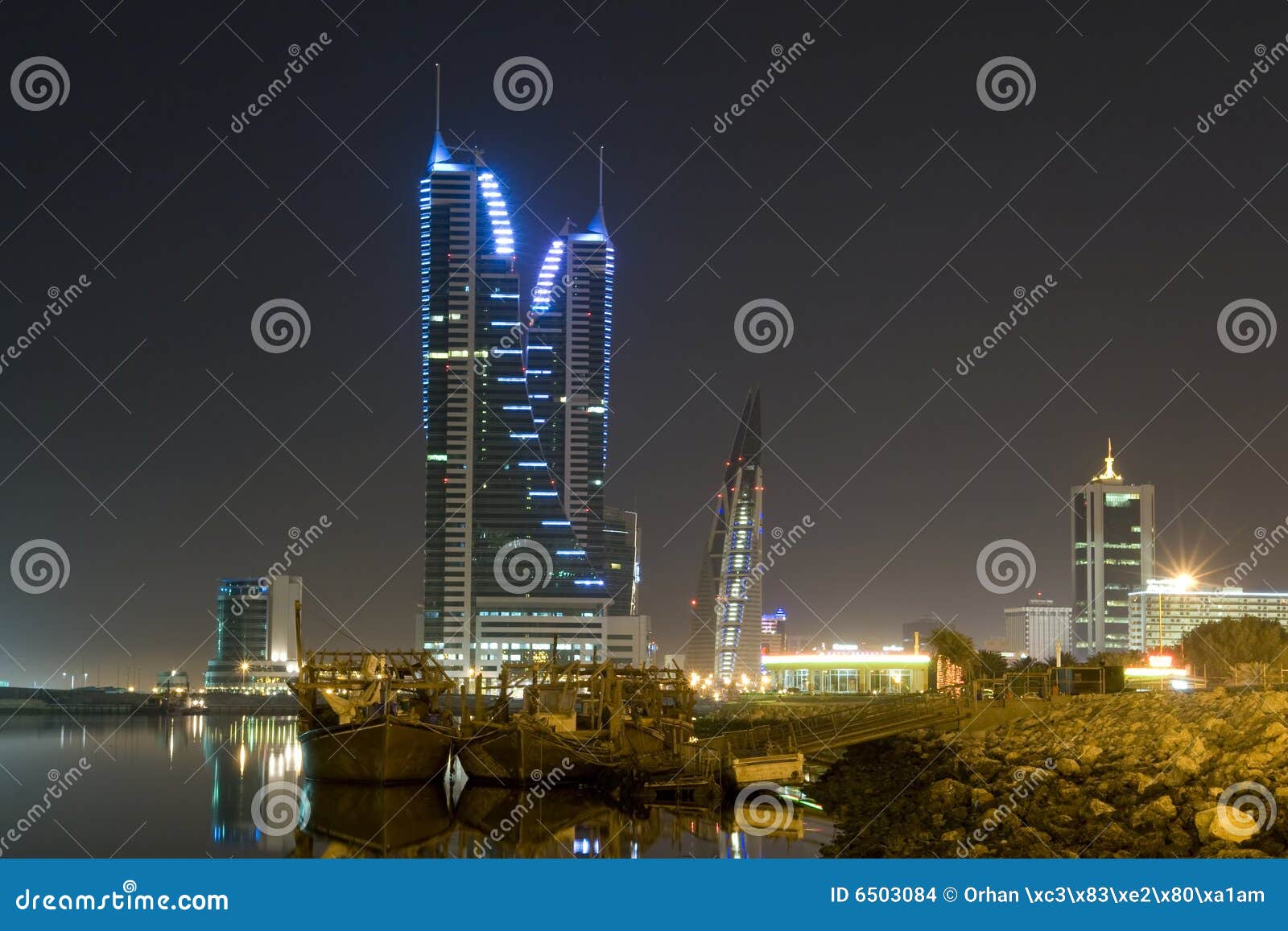 Manama Cityscape - Night Scene Editorial Stock Image - Image of ...