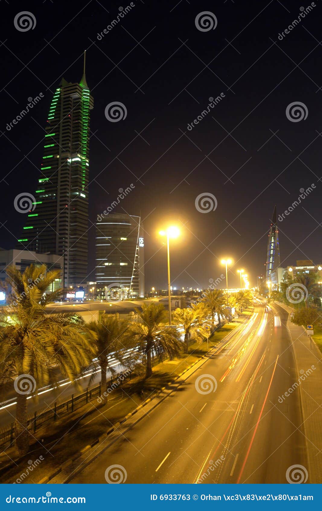 Manama Cityscape - Night Scene Editorial Stock Photo - Image of dates ...