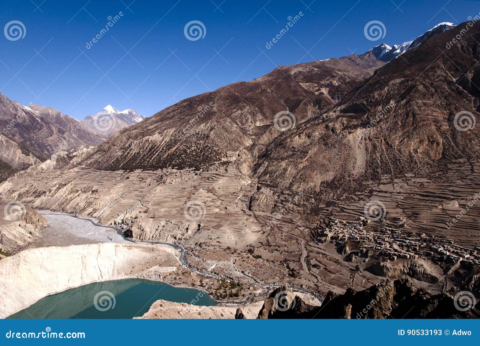 Manang & Lake Gangapurna - Nepal Stock Image - Image of outdoor, manang ...