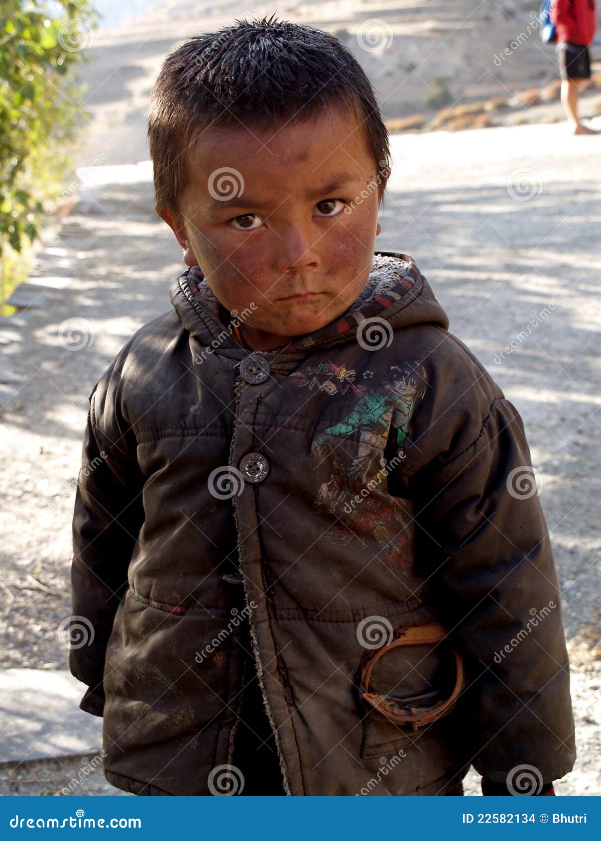 Manange Boy editorial stock image. Image of stare, country - 22582134