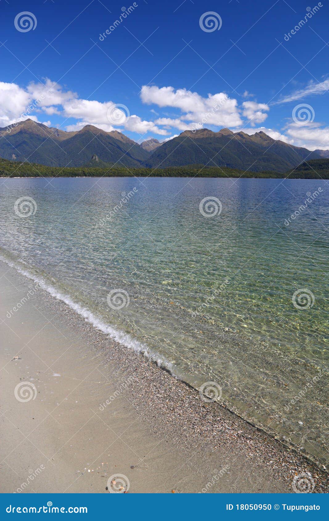 Manapouri, New Zealand stock photo. Image of pebbly, mountains - 18050950