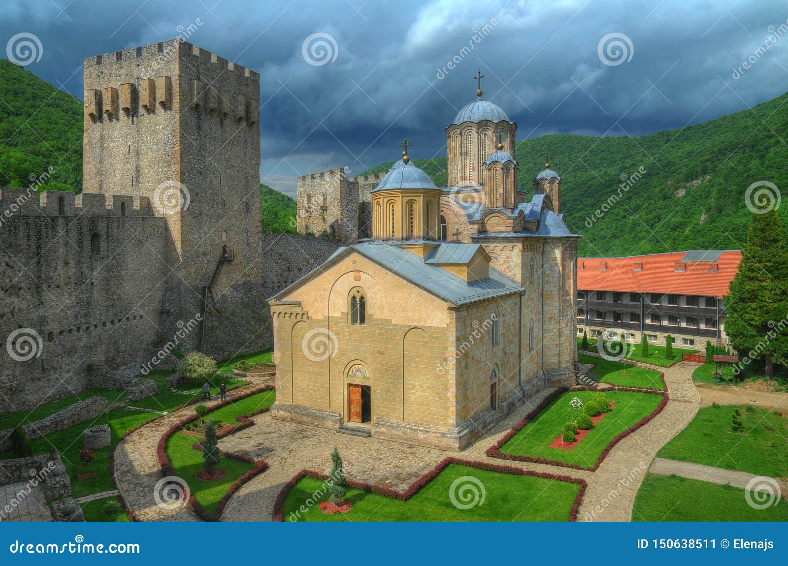 Manasija Monastery /Resava/ , Republic of Serbia Stock Image - Image of ...