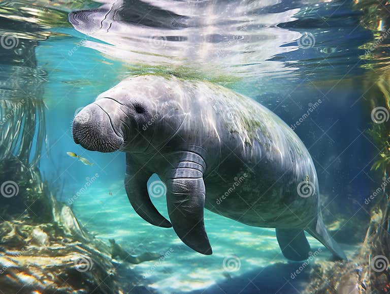 Manatee Made with Generative AI Illustration Stock Illustration ...