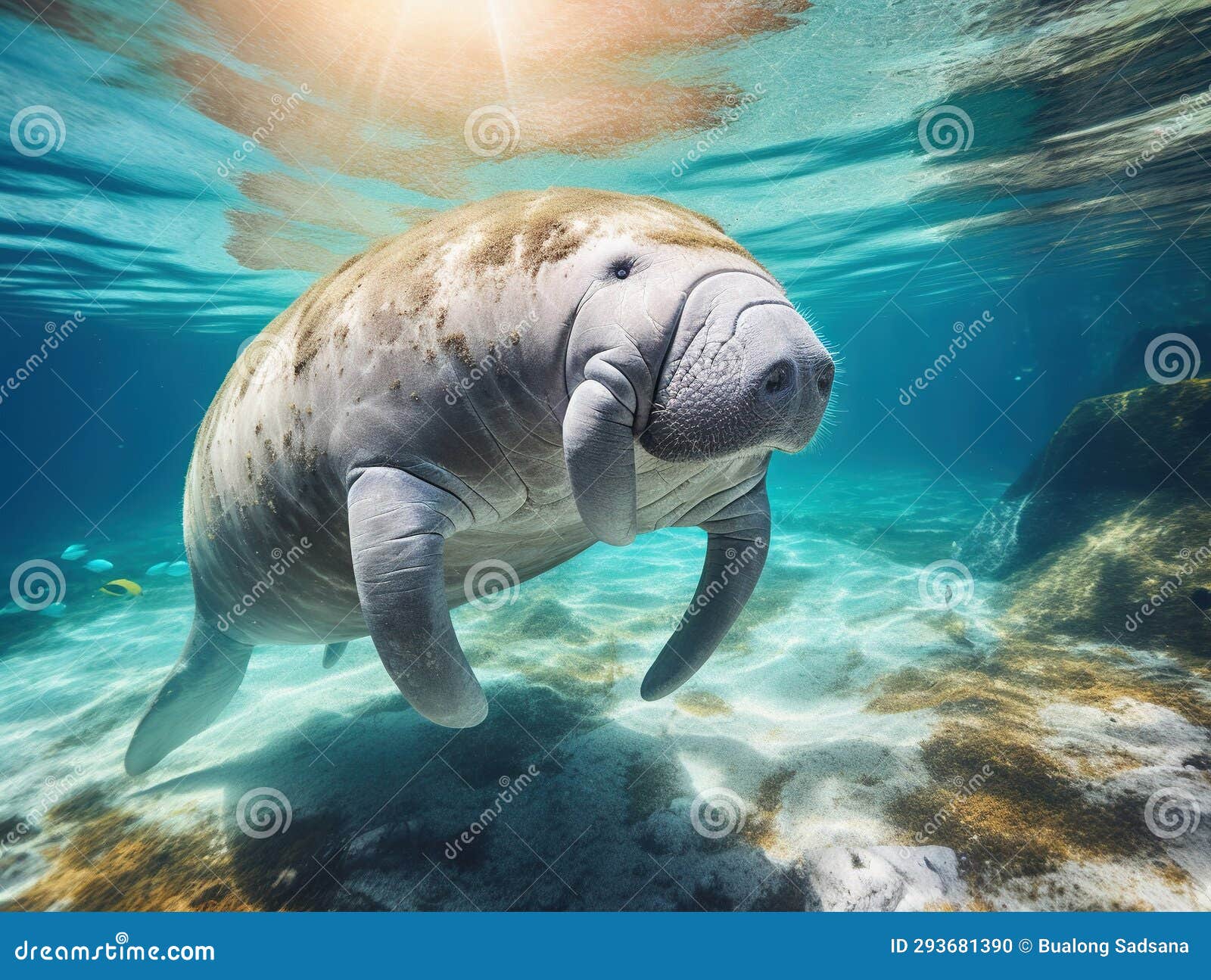 Manatee stock illustration. Illustration of beautiful - 293681390